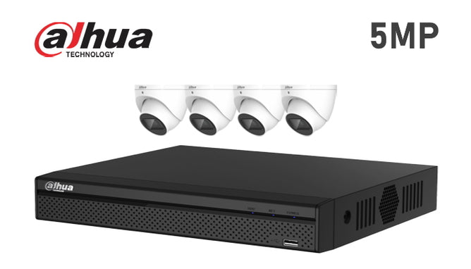 Dahua-Kit-02, 5MP PoC 4 turret CCTV camera system