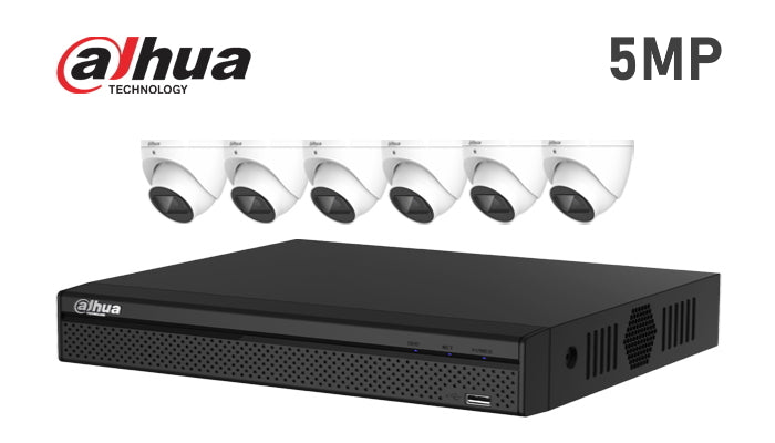 Dahua-Kit-03, 5MP PoC 6 turret CCTV camera system